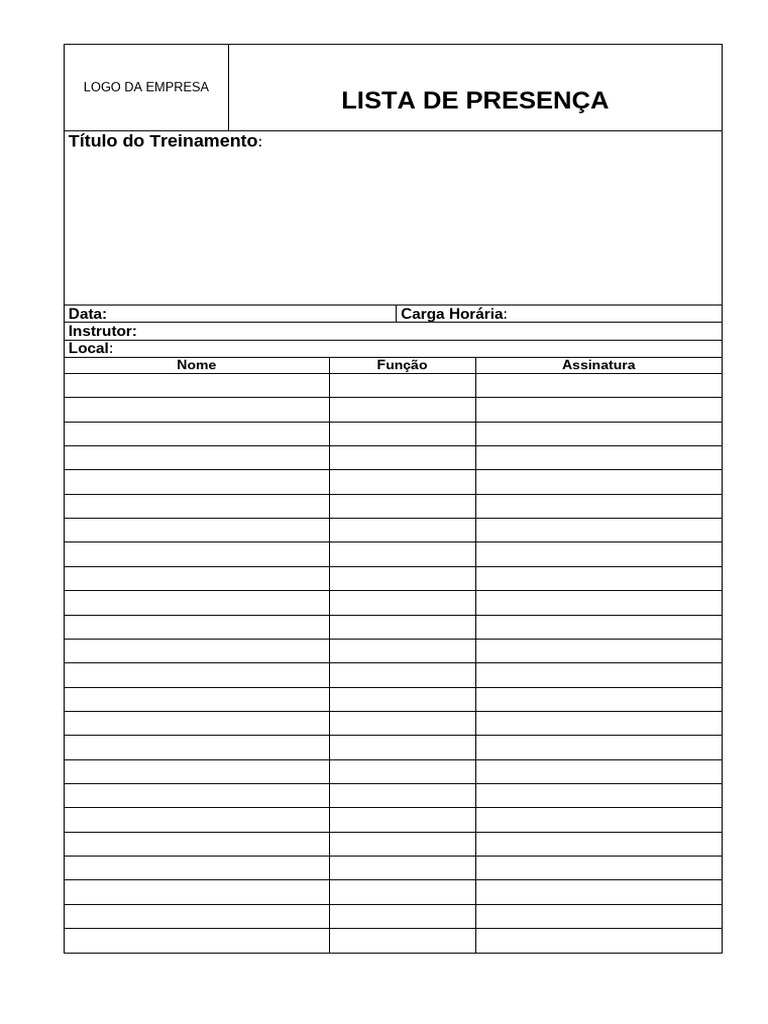 Modelo de Lista de Presenca | PDF