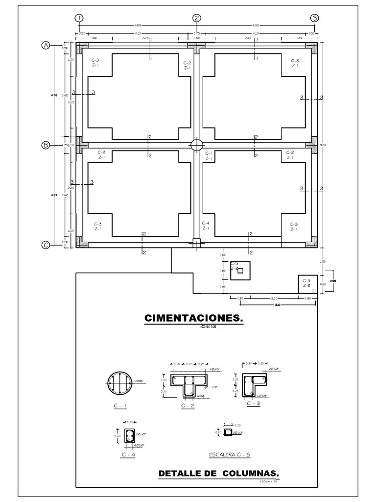 Plano Columnas y Zapatas (1) | PDF