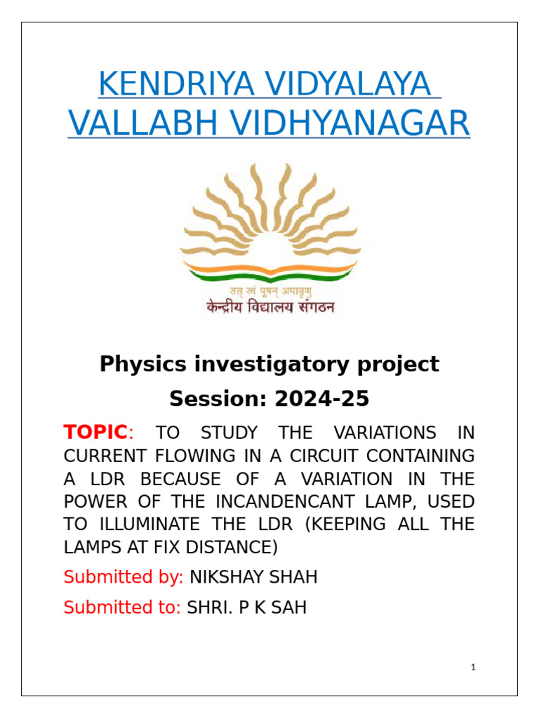 Investigatery Project Phy | PDF
