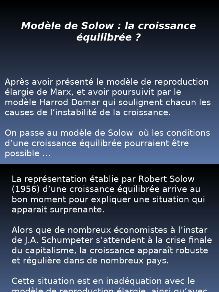 Modele de Solow Et Prolongements Cor | PDF | Croissance économique ...