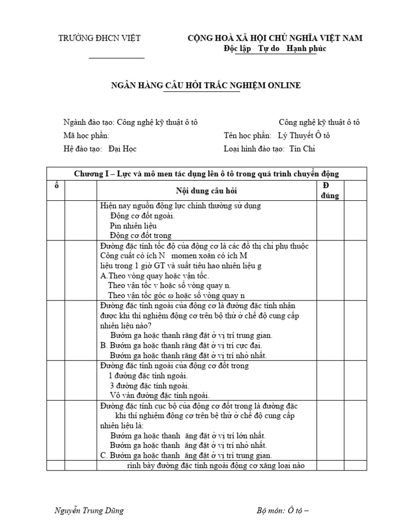 Trac Nghiem Ltoto | PDF