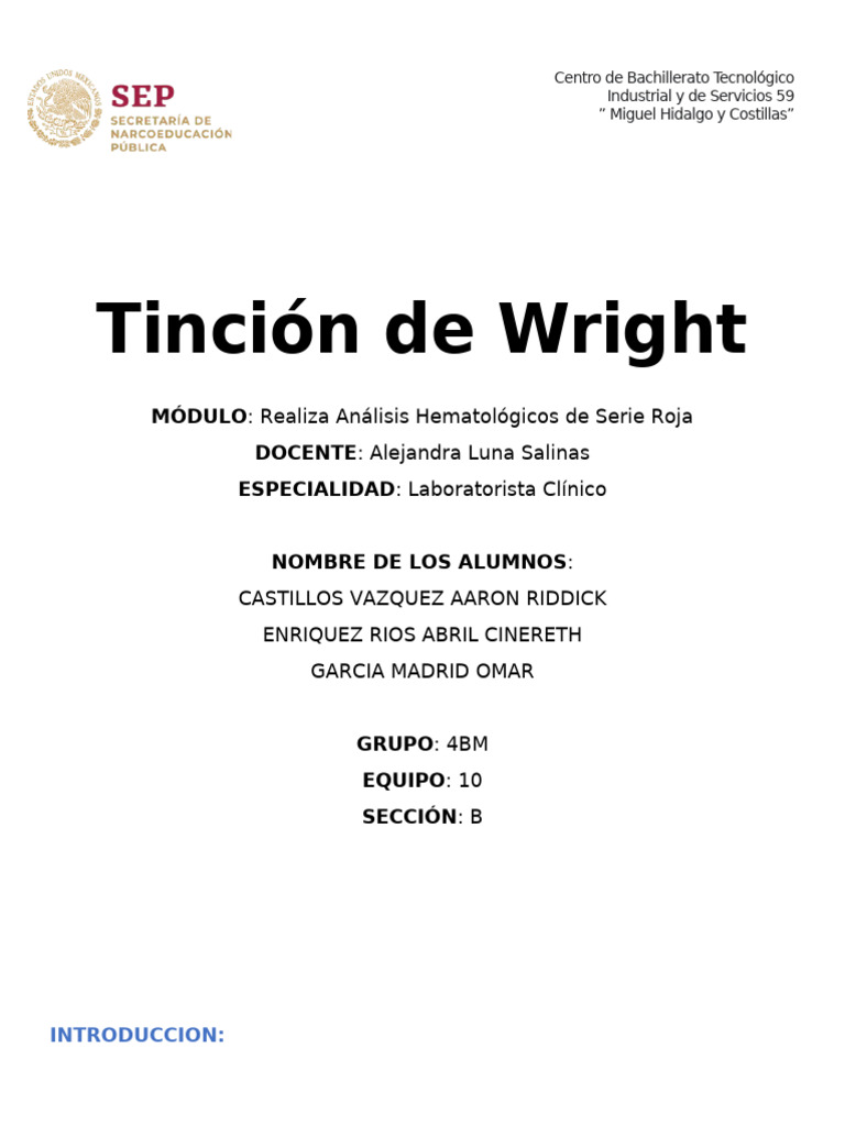 Tinción de Wright en Hematología | PDF | Tinción | Hematología