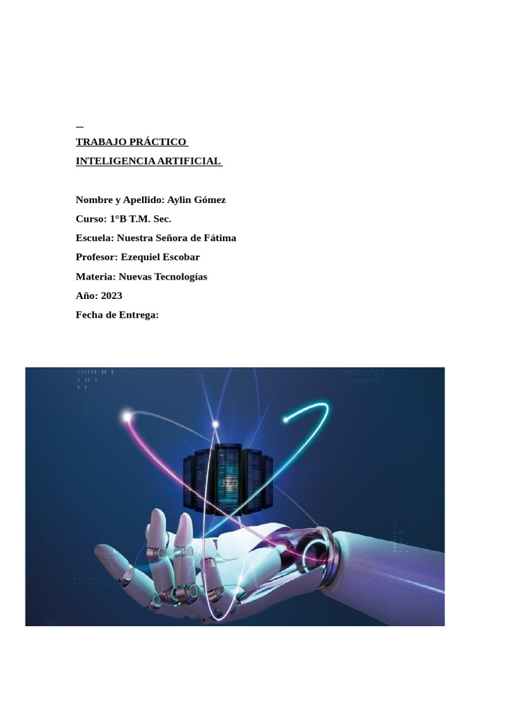 Documento IA TP | PDF | Inteligencia artificial | Inteligencia (IA) y semántica