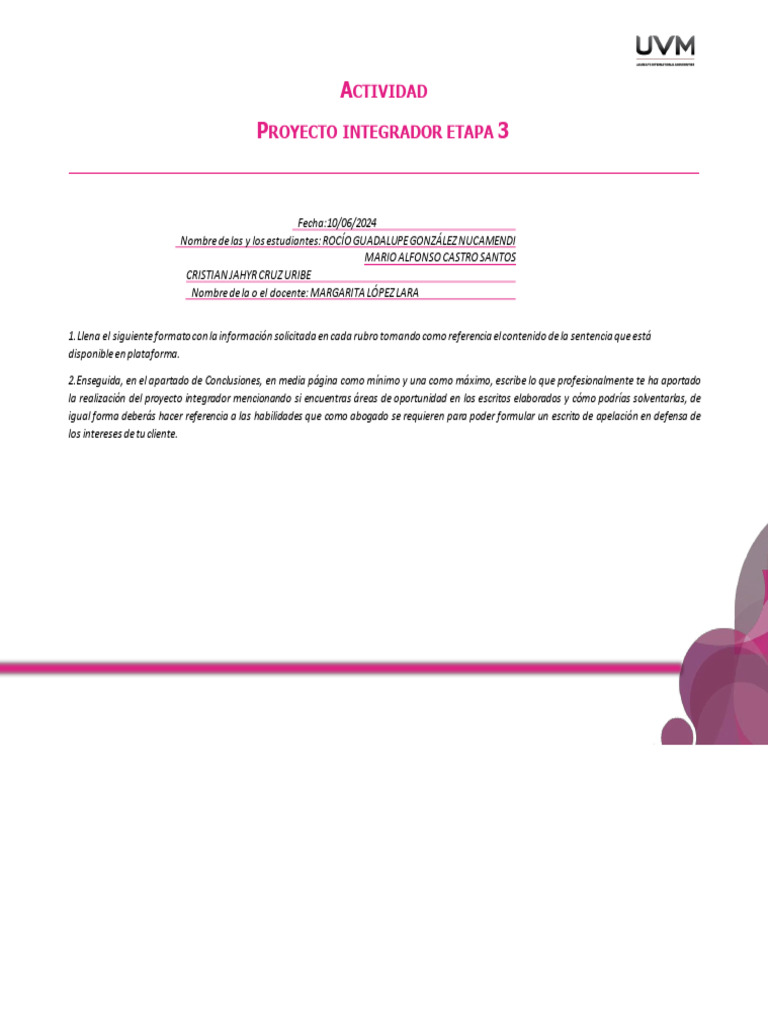 Actividad_6._Proyecto_integrador_etapa_3,,,,, | PDF | Apelación | Sentencia (ley)
