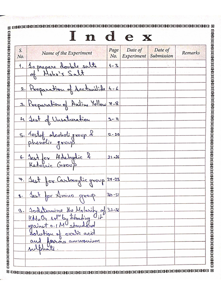 Chemistry practical Class XII CBSE 2023-24 (1) | PDF