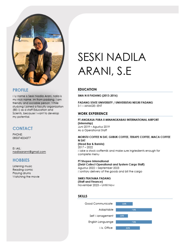 CV Seski Nadila Arani | PDF