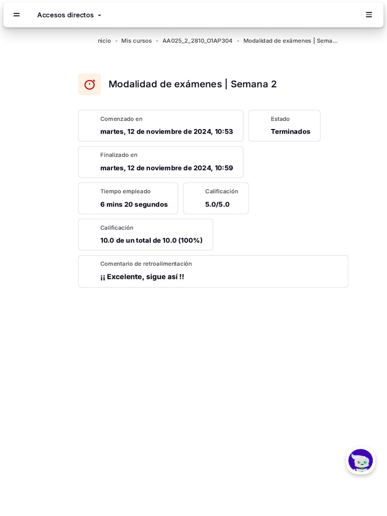 Modalidad de Exámenes - Semana 2 - Revisión Del Intento | PDF | Gestión de proyectos