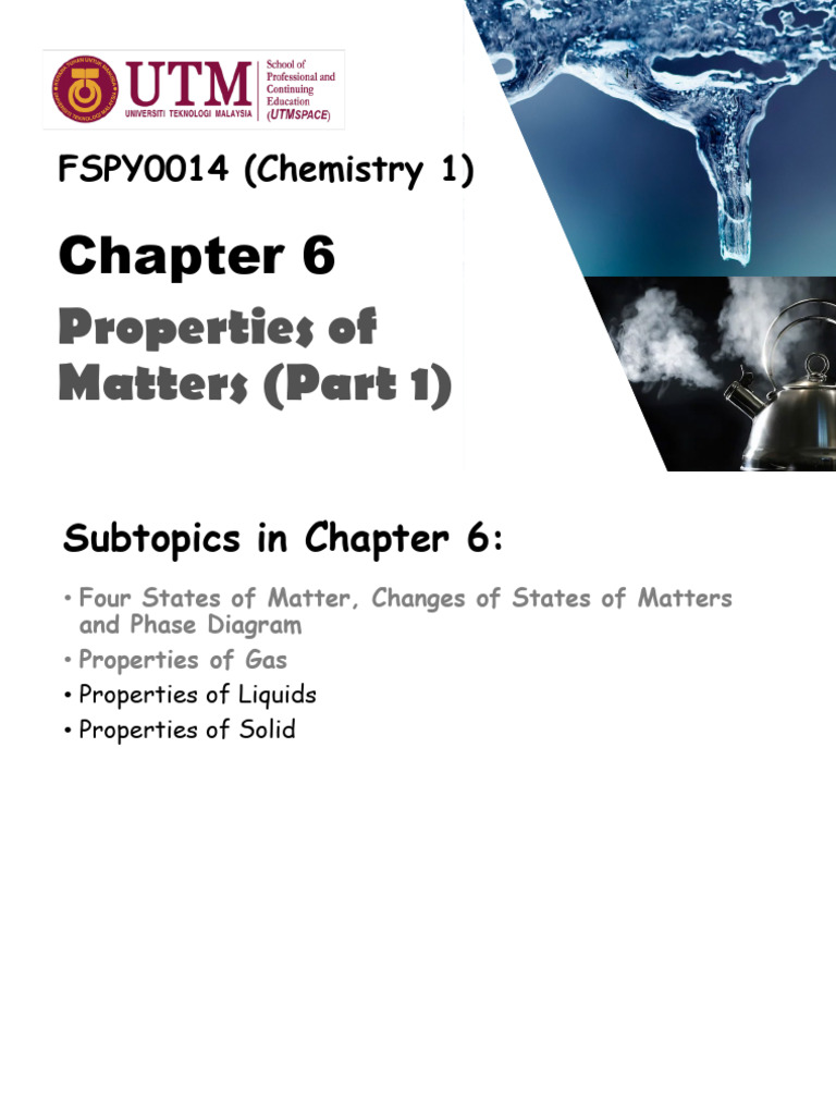 Chapter 6 - Properties of Matters (Part 1) (2) | PDF | Gases | Phase ...