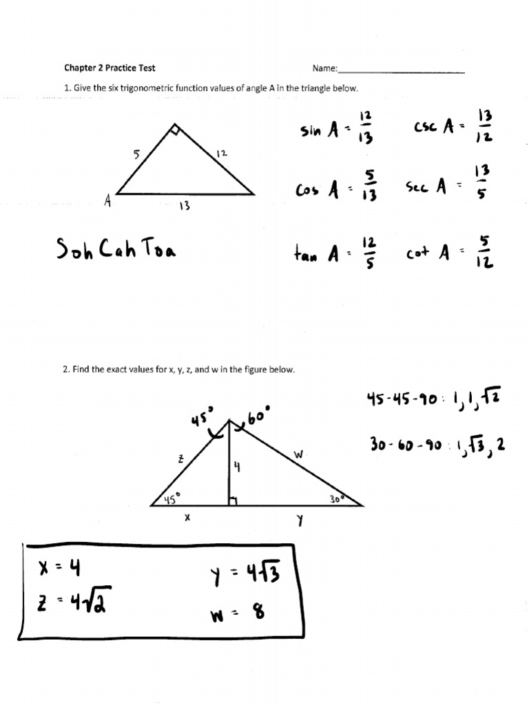 Chapter 2 Practice Test Answers | PDF