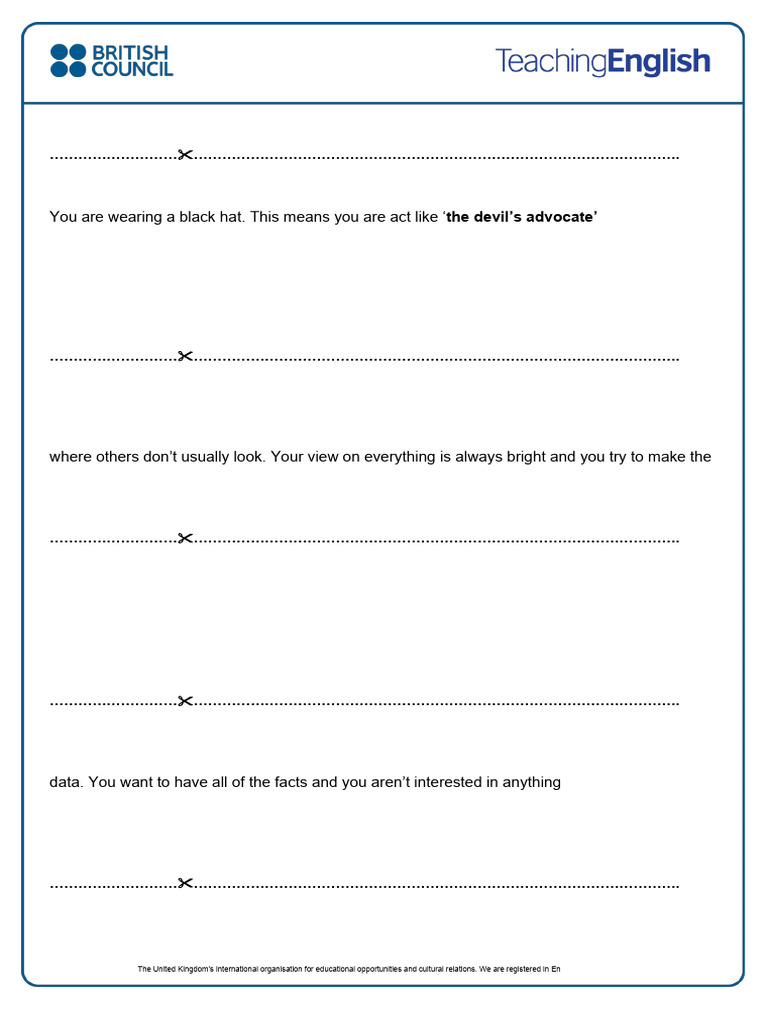 Discussion Role Cards Worksheet | PDF