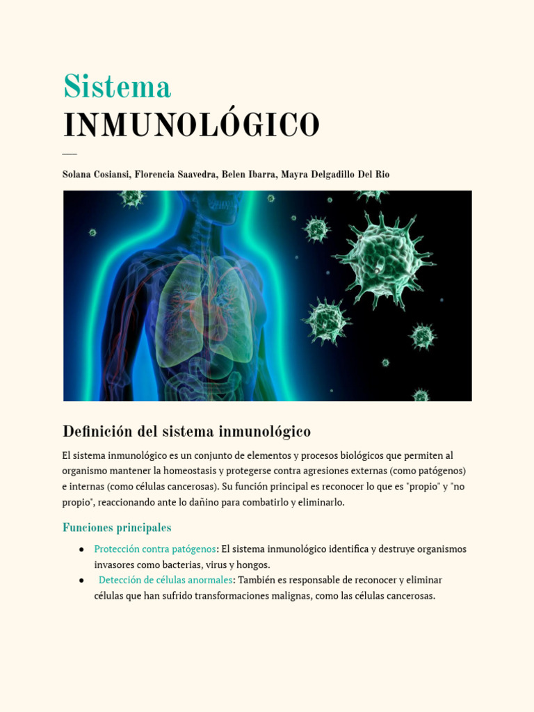 Sistema Inmunológico | PDF | Sistema inmune | Linfocitos