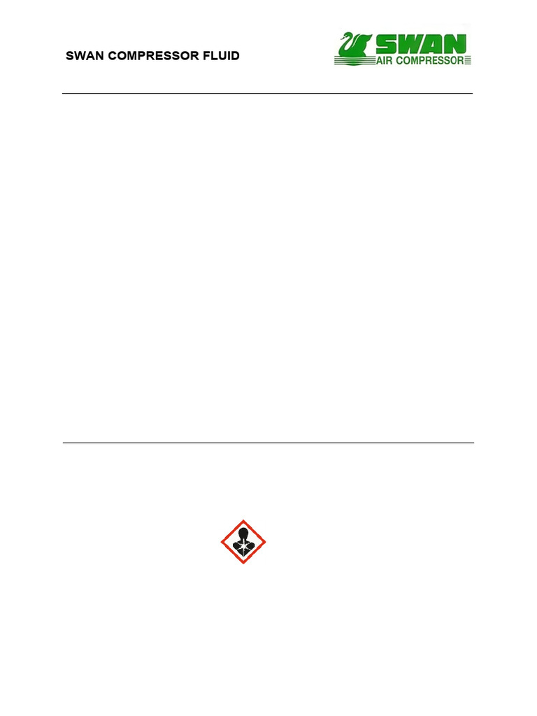 MSDS Swan Compressor Fluid 2024 | PDF | Toxicity | Safety