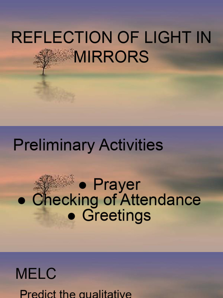 Q2 M6 Reflection of Light in Mirrors Edited | PDF | Mirror | Electromagnetic Radiation