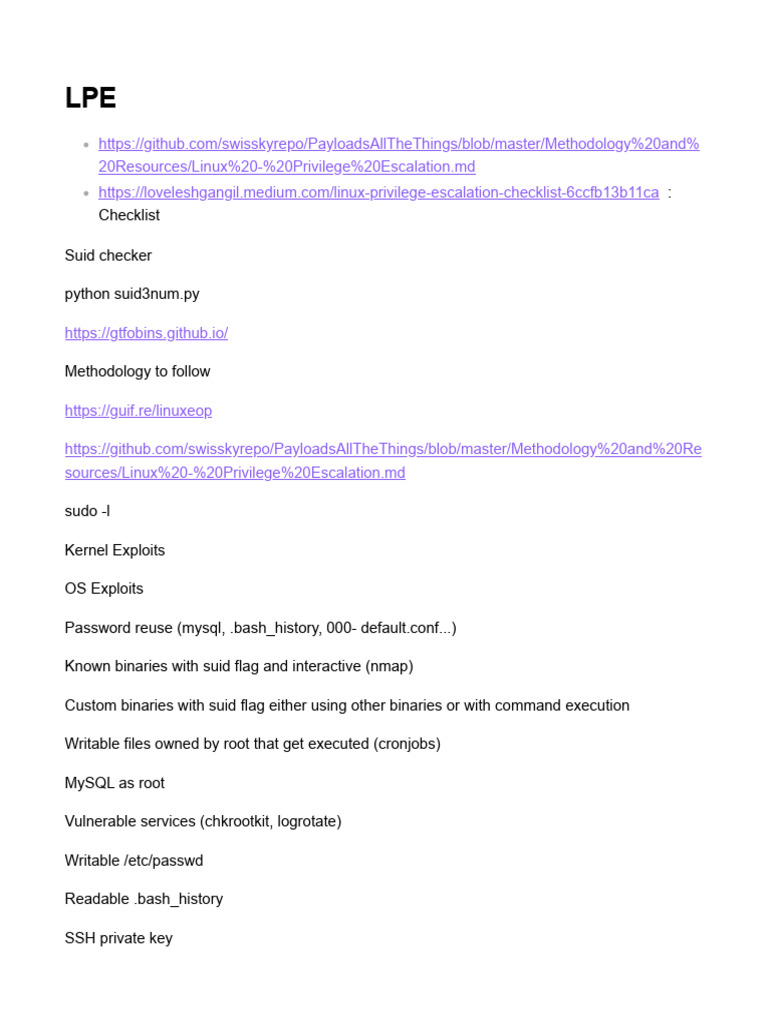 LPE | PDF | Sudo | Superuser
