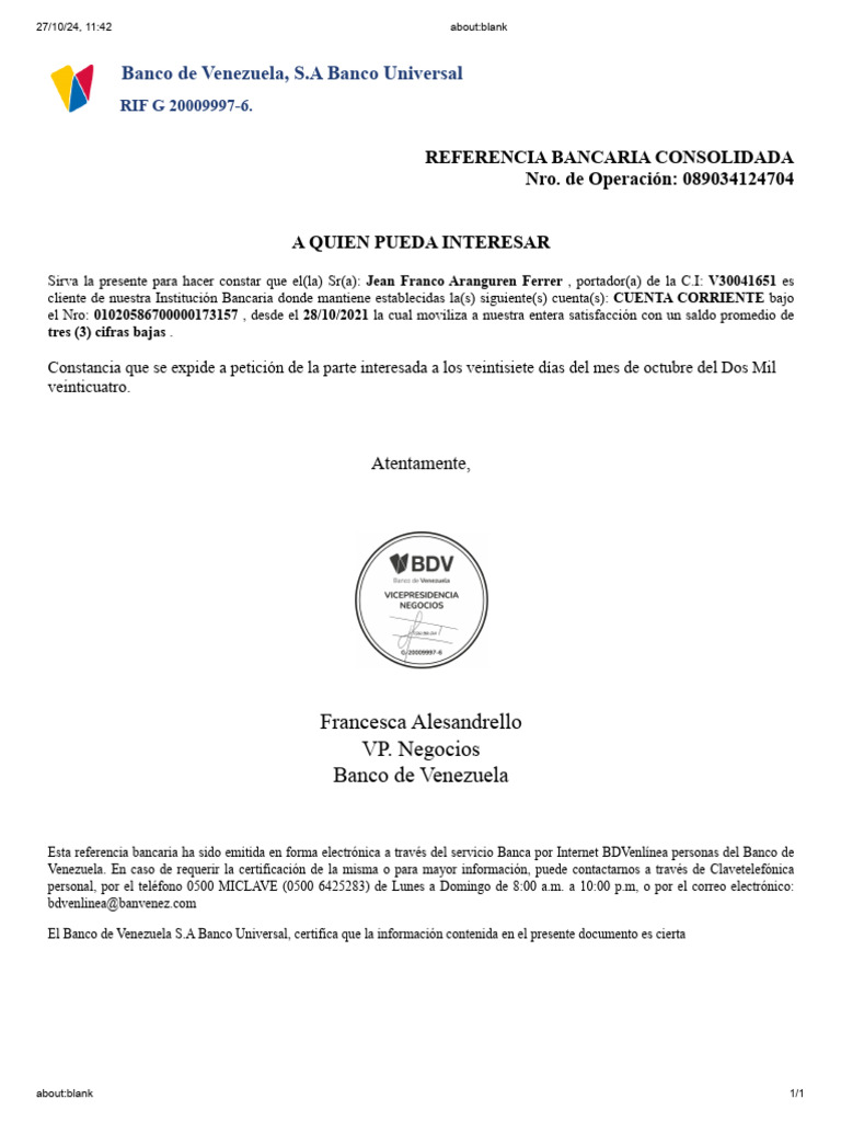 Referenci BCV | PDF