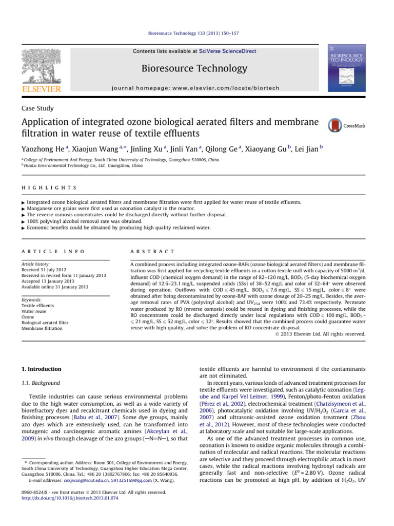 Application of Integrated Ozone Biological Aerated Filters - 2013 ...