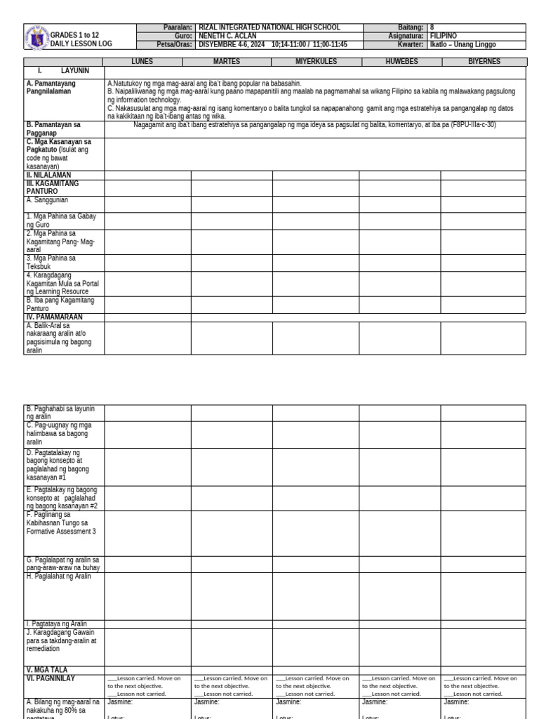 Blank DLL With Reflection | PDF | Education Theory | Behavior Modification