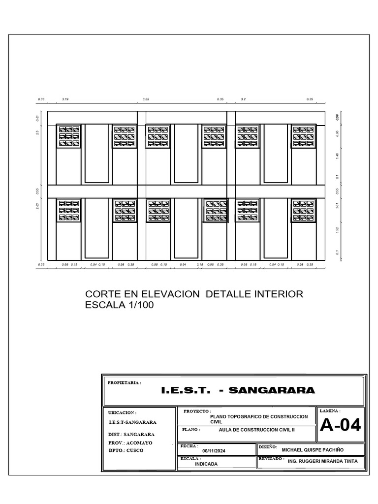 Cporte Elevaciones Blanco Ynegro | PDF