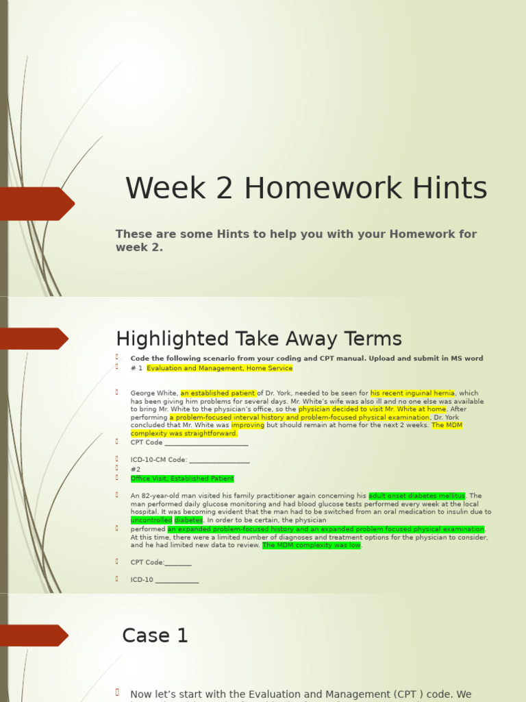 Week 2 Homework Coding Hints | PDF | Diabetes | Physical Examination