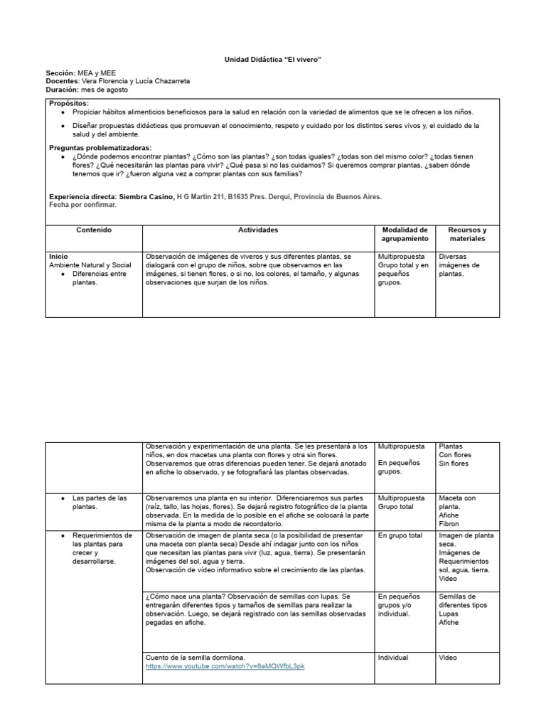 Planis AGOSTO .Docx | PDF | Vegetales | Alimentos