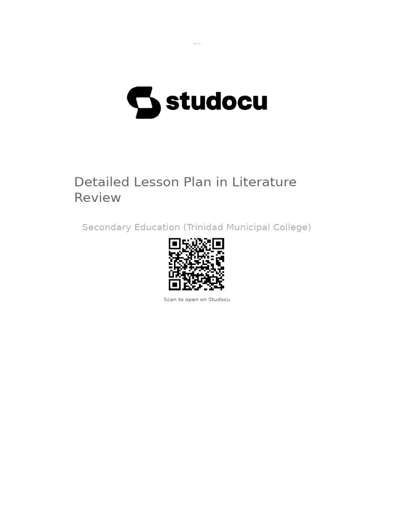Literature Review Lesson Plan | PDF | Lesson Plan | Essays