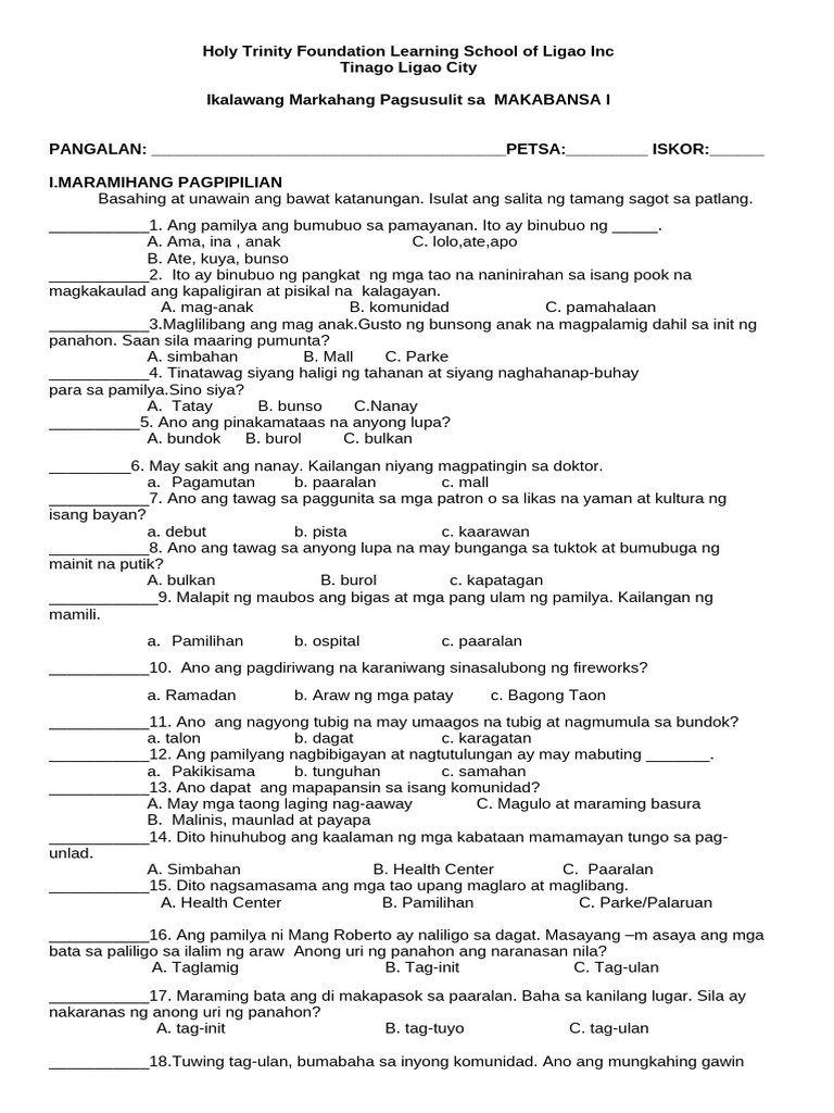 2nd PT Makabansa Final | PDF