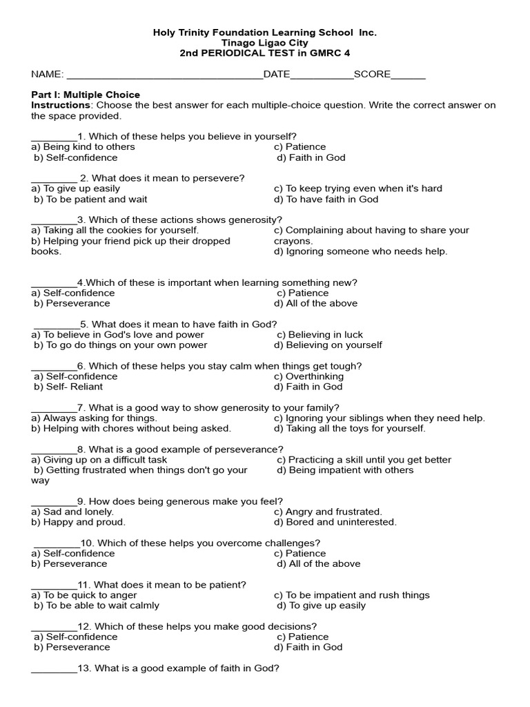 2nd Yunit Test For Printing | PDF | Patience | Plural