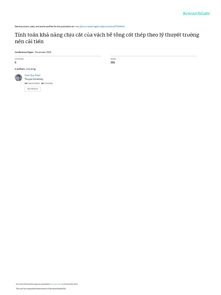 Tính Toán KH N NG CH Uc TC A Vách Bê Tông C T Thép Theo Lý Thuy TTR NG ...