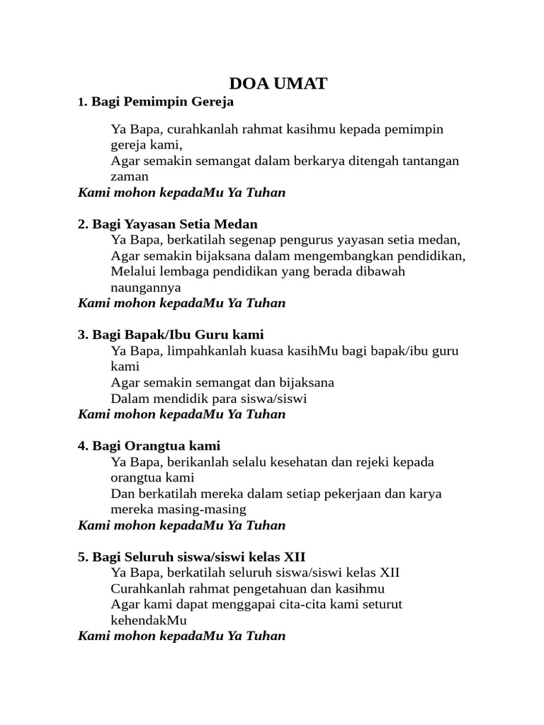 Doa Umat | PDF