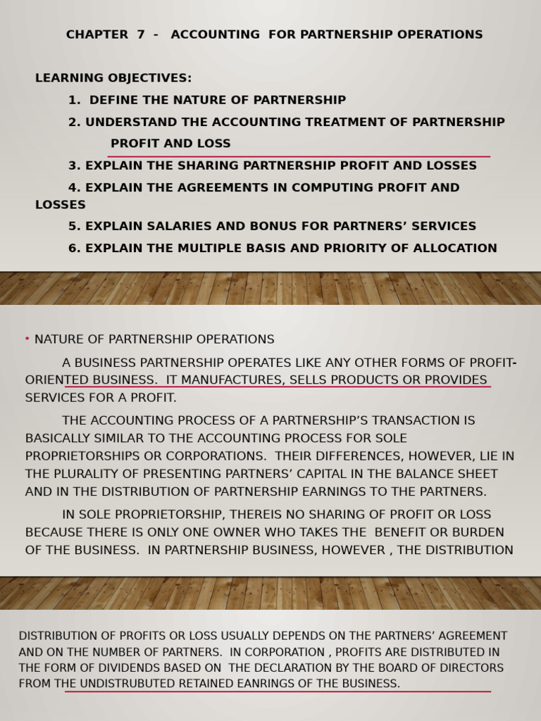 ABM 4 Chapter 7 Presentation Partnership Accounting | PDF | Debits And Credits | Partnership