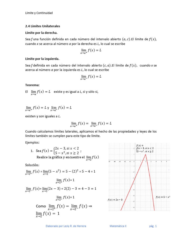 Tema#3-Límites Unilaterales | PDF | Función continua | Matemáticas