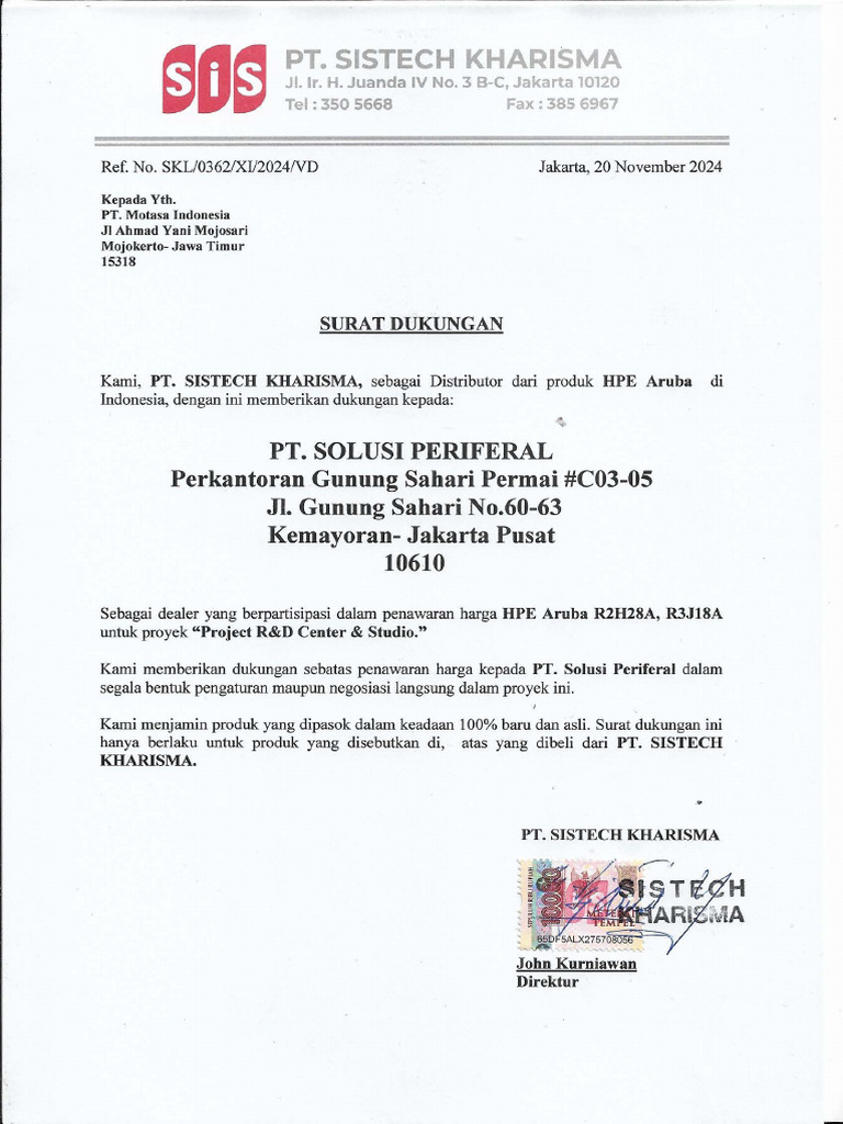 Surduk & Purna Jual - PT. Solusi Periferal- HPE Aruba-1 | PDF