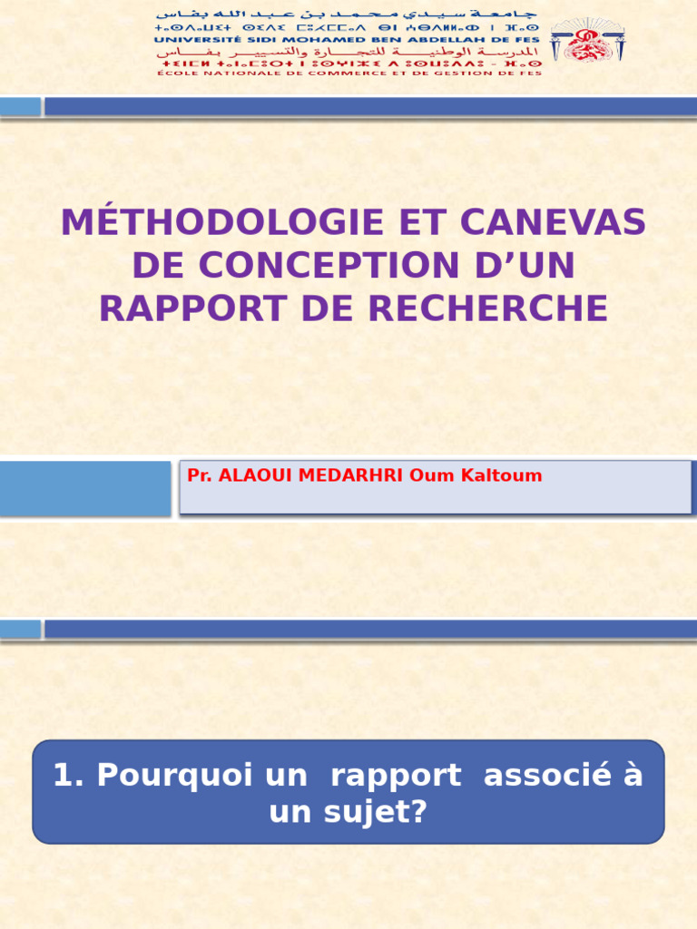 Méthodologie Et Canevas de Conception D - Un Rapport de | PDF