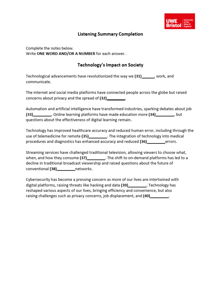02 Technology's Impact On Society | PDF