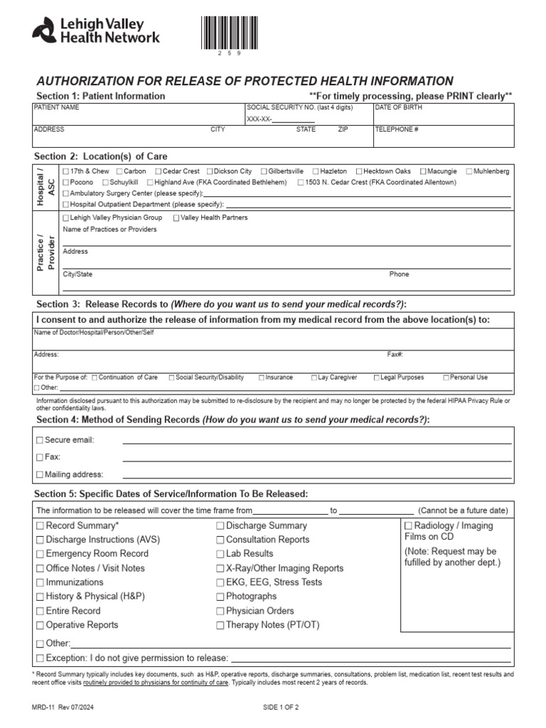 Consent For Release of Protected Health Information | PDF | Medical ...