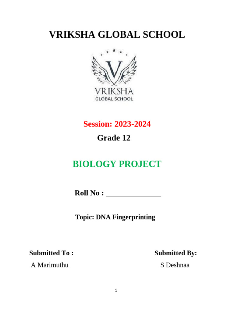 Investigatory Projects Grade 11 | PDF | Dna Profiling | Molecular Biology