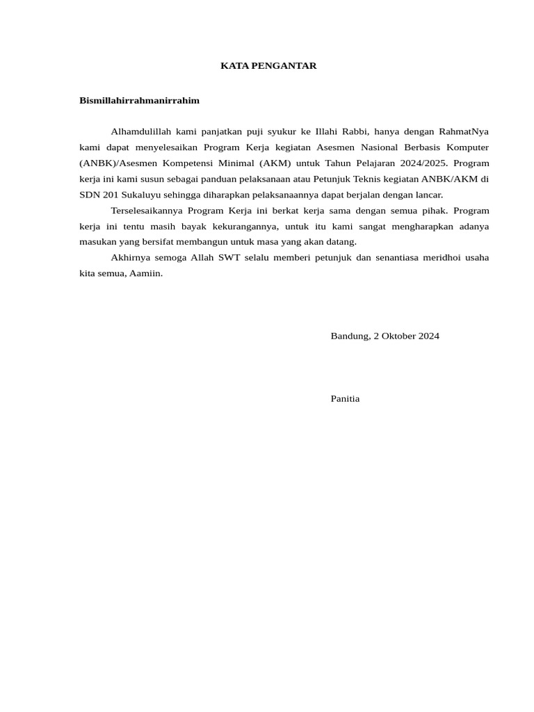 Panduan ANBK 2024/2025 SDN 201 Sukaluyu | PDF