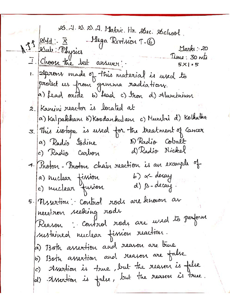X PHYSICS UT | PDF