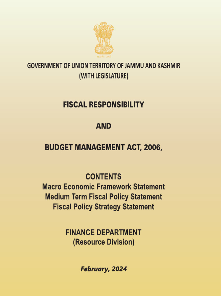 FRBM 2024-25 | PDF | Fiscal Policy | Government Budget Balance