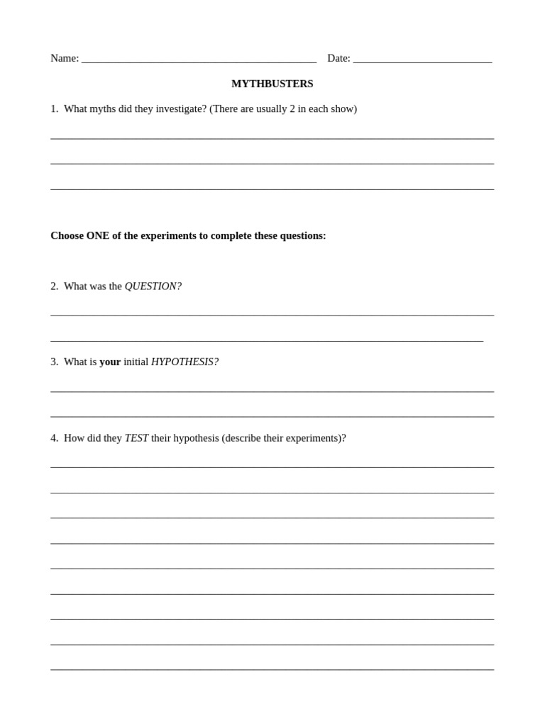 Mythbusters | PDF | Experiment | Methodology
