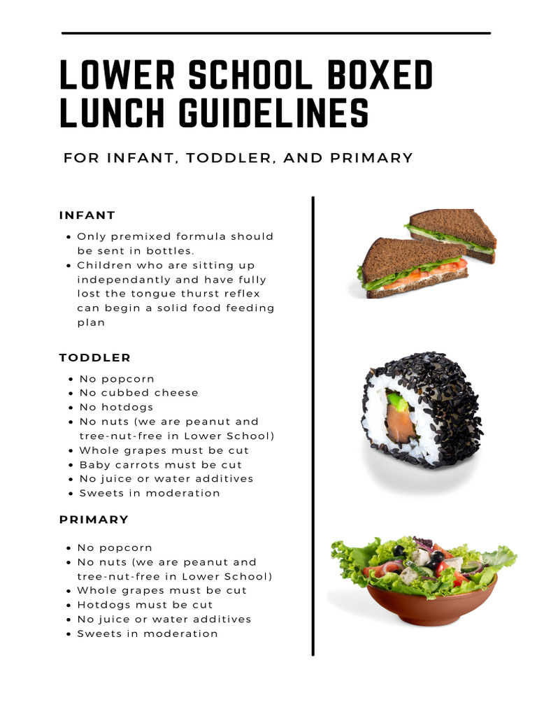 Fridge Print Out - Lower School Lunches | PDF