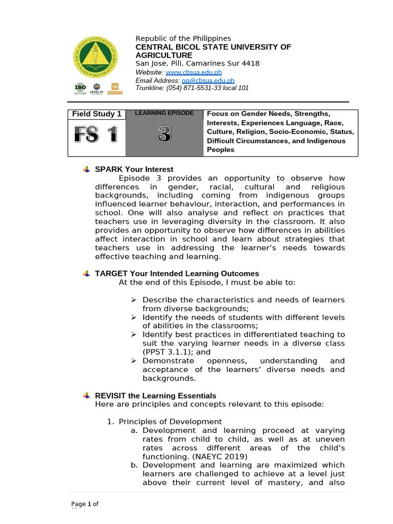 LE-3 | PDF | Learning | Differentiated Instruction