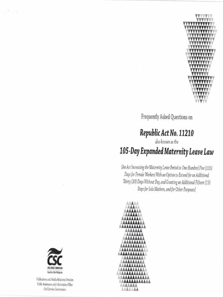 105 Expanded Maternity Leave Law | PDF