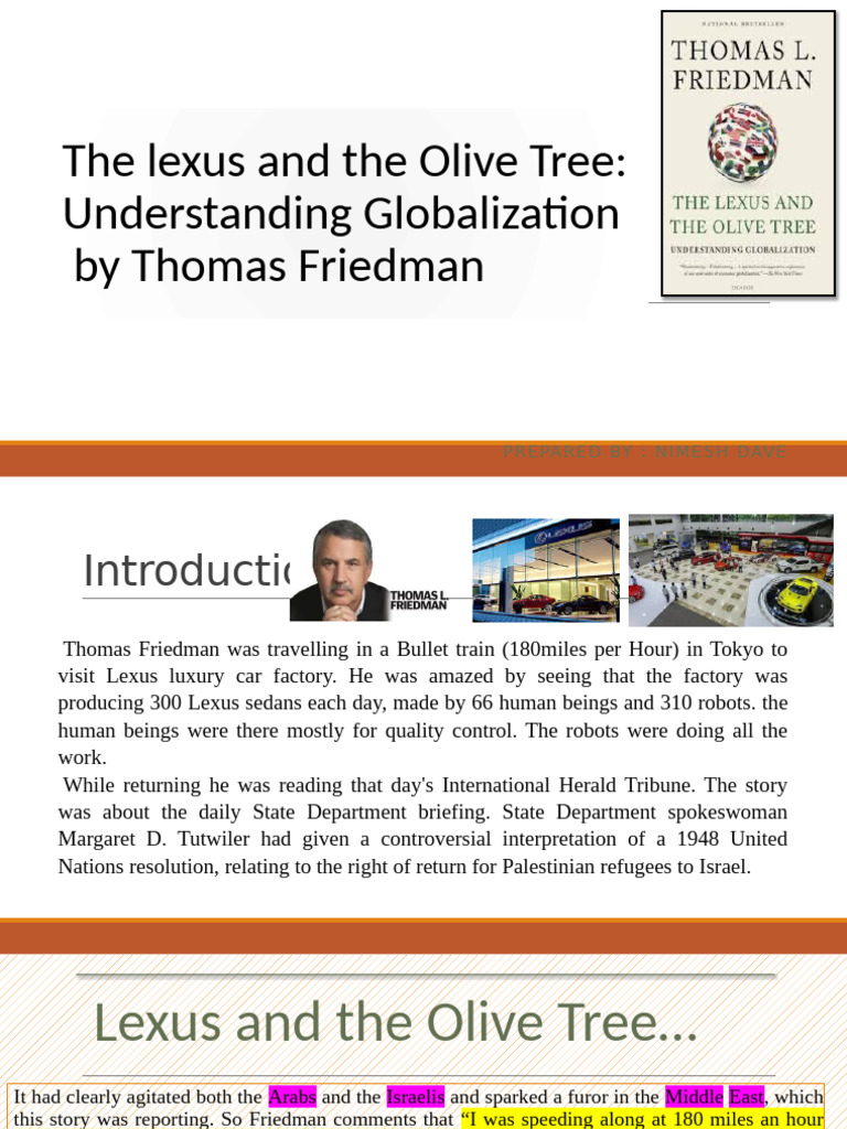 The Lexus and the Olive Tree by Thomas | PDF | Palestinian Right Of Return