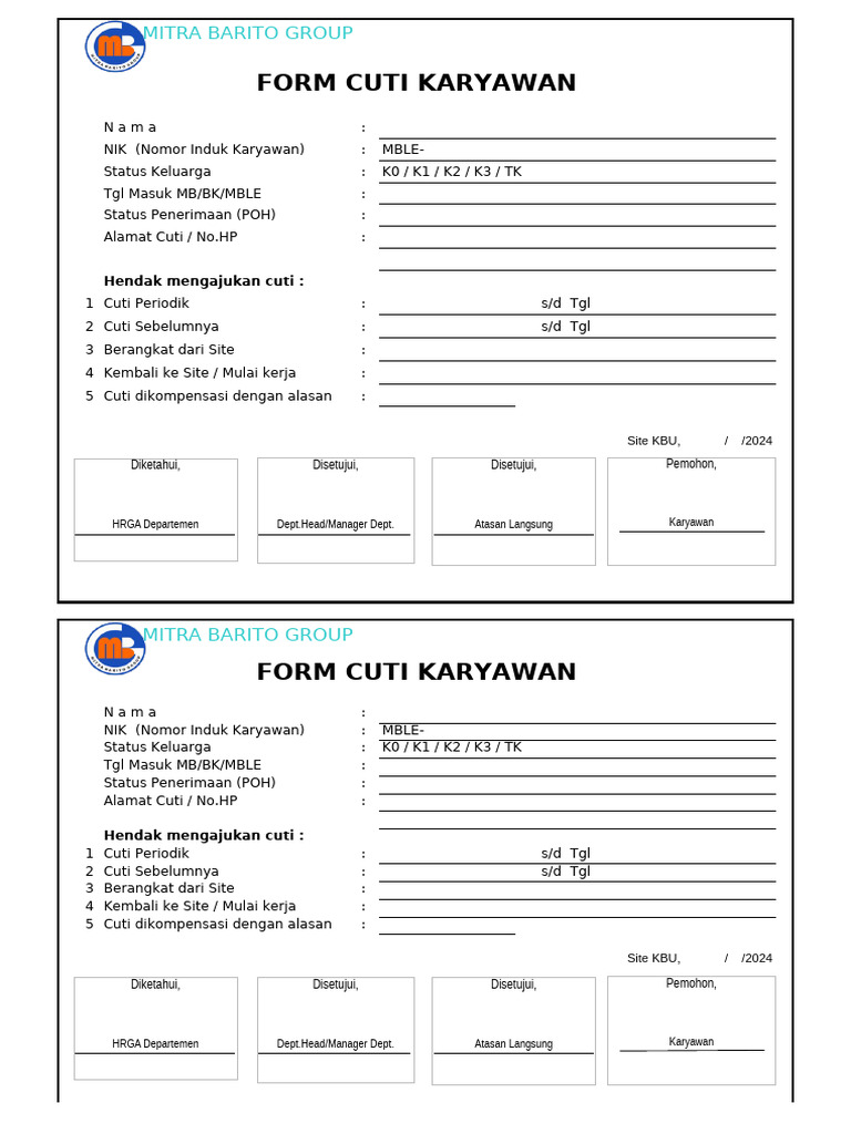 Form Cuti New | PDF