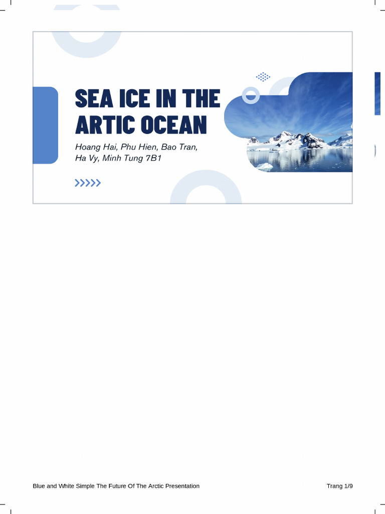 Blue and White Simple The Future of The Arctic Presentation | PDF