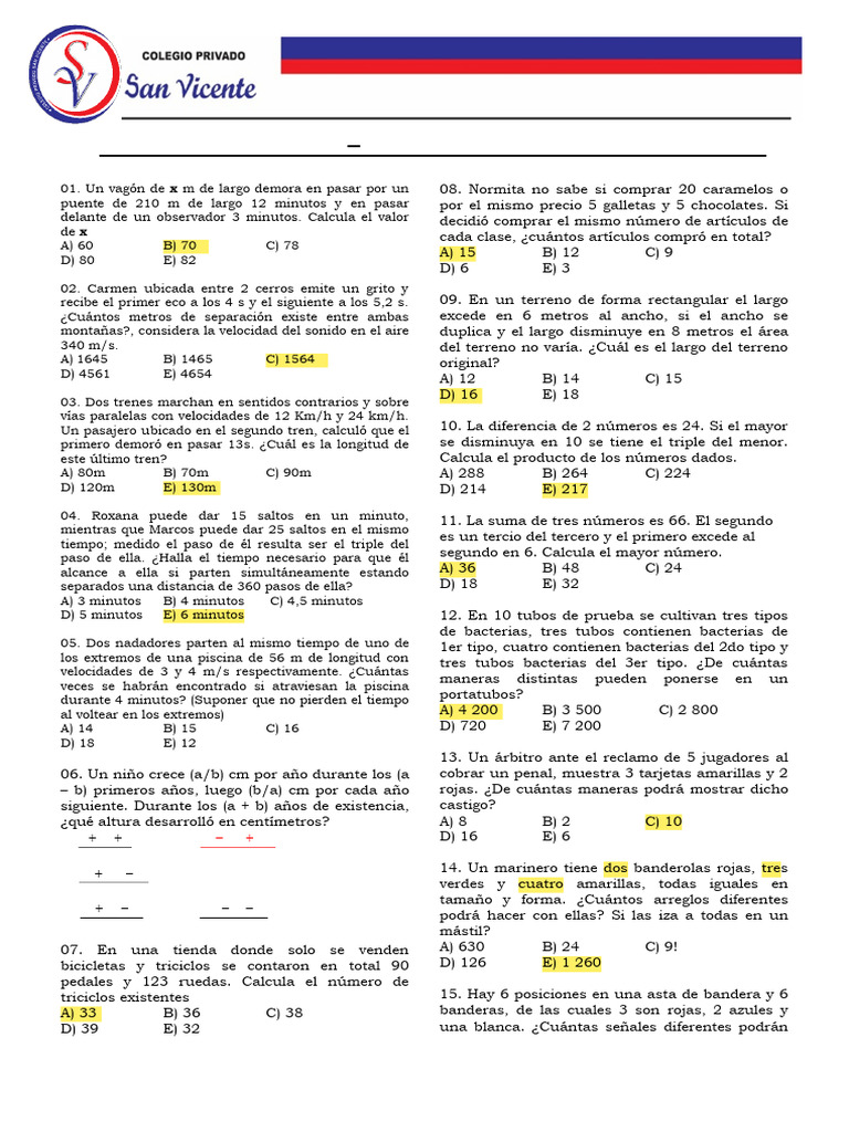 Semana 30 - Repaso Bimestral - Balotario (4sec) | PDF