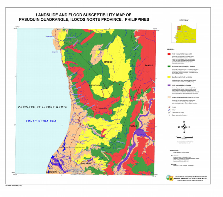 Risk Map Region I Ilocos Norte Pasuquin Landslide Flood | PDF