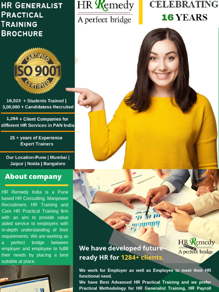 16 Years - HR Generalist brochure | PDF | Salary | Payroll