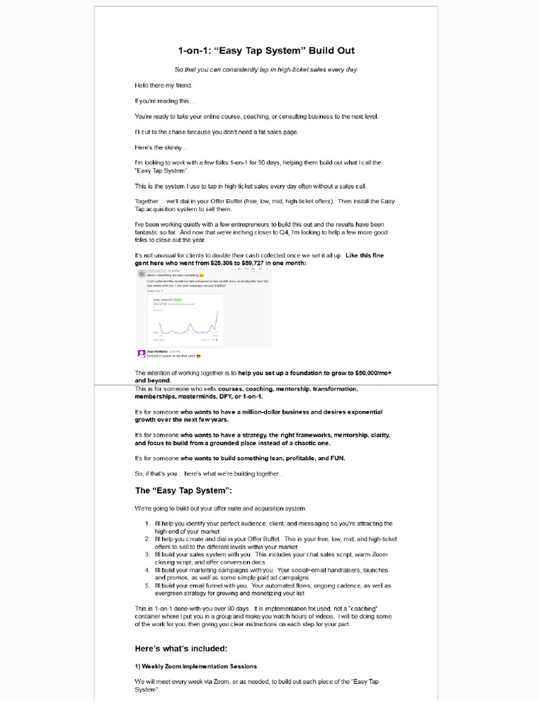 02-1-1-On-1 - Easy Tap System - Build Out (VIP Invite) | PDF